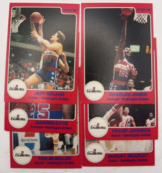 1985 Star Team Player Basketball Cards 6 Washington Bullets Cards ...