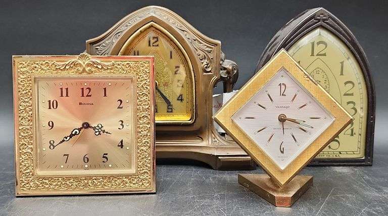 (T) Vintage Clocks Desk Clocks: Bulova, Vantage, and New Haven - Kraft ...