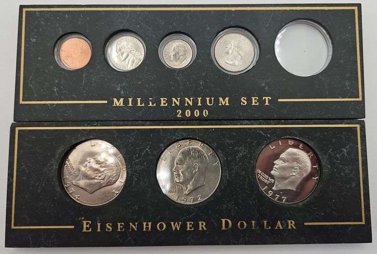 (A) Danbury Mint 2000 Millennium Set And Eisenhower Dollar - Kraft ...