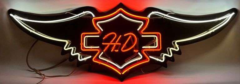 6ft Custom Harley-Davison 2-Color Neon Advertising Sign - Kraft Auction ...