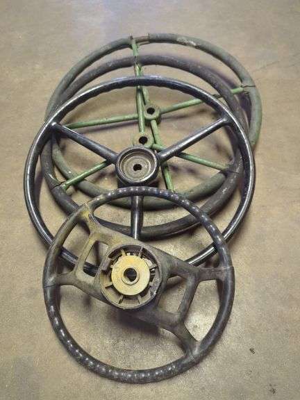 (HI) Vtg Steering Wheels. Molmac 12 ( Lawnmower), Sheller 18 inch Flat ...
