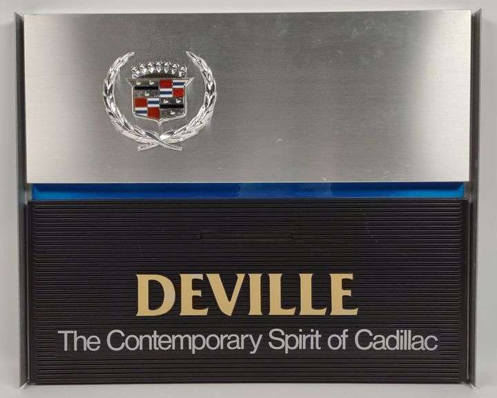 Vintage Cadillac Deville Metal Dealership Advertising Sign - Kraft ...