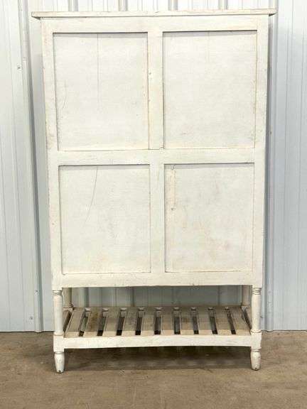 Vtg. Wooden Painted Distressed Pie Safe With Punch Tin Panels - Kraft ...