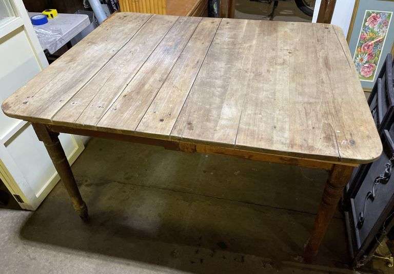 (Q) Antique Dining Tables 48 3/4” x 41 3/4” x 28 1/2” - Kraft Auction ...