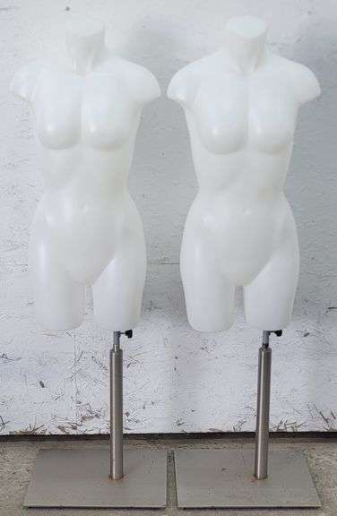 (AM) Adjustable Height Plastic Female Torso Mannequins - Kraft Auction ...