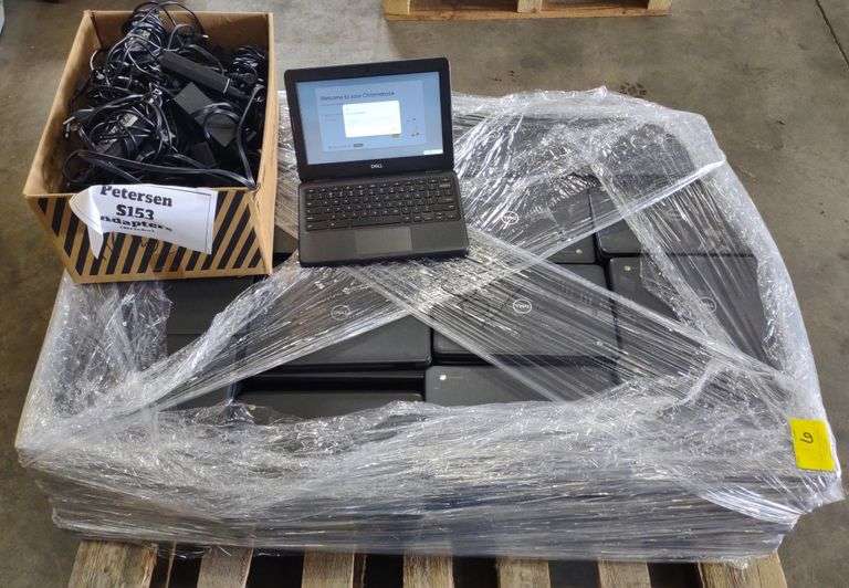 Pallet Of Dell 3100 Chromebooks w/ Charger AC Adapters - Kraft Auction ...