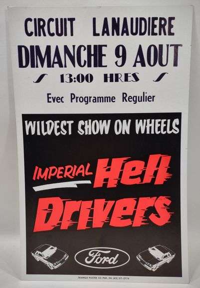 Vintage French Ford Imperial Hell Drivers Demolition Derby Cardboard ...