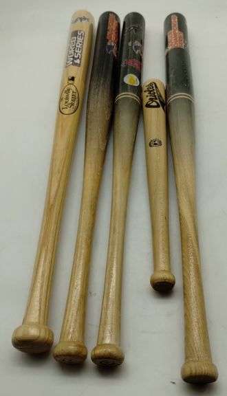 (V) Baseball assorted collectable wooden mini bats - Kraft Auction ...