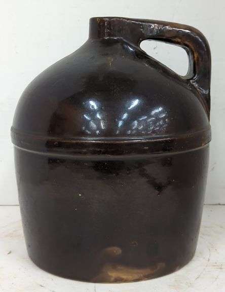 (AW) Vtg Whiskey Moonshine Salt Glazed Jug - Kraft Auction Service, LLC