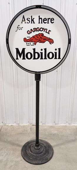 Contemporary SST Gargoyle Mobiloil Lollipop Curb Sign - Kraft Auction ...