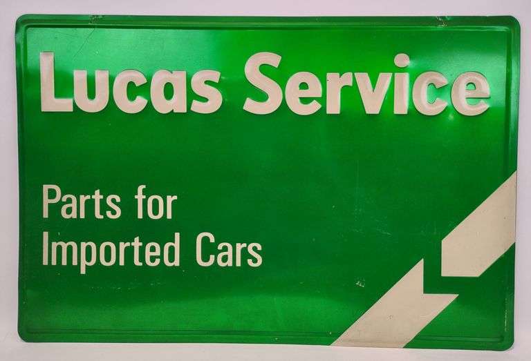 Vintage SST Lucas Service Imported Car Parts Embossed Advertising Sign ...