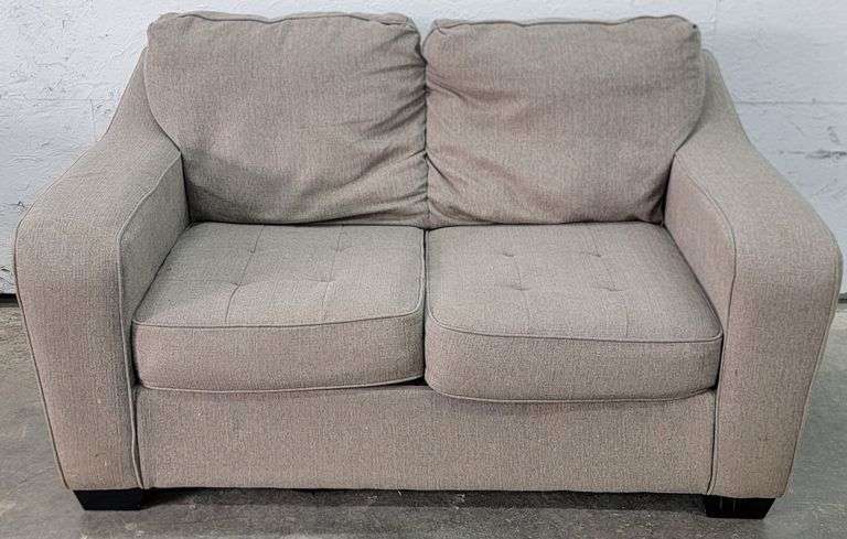(AM) Grey Fabric Loveseat - Kraft Auction Service, LLC