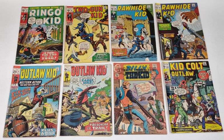 Lot Of 8 Vintage Cowboy Comic Books / Marvel / Ringo / Rawhide / Kid ...