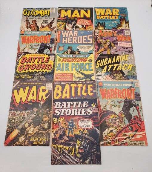 13 1950’s Golden Age War and Battle Comic Books including Battle Ground ...