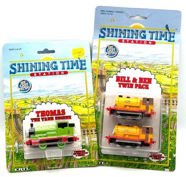 (2) ERTL Shining Time Station Green Thomas The Tank Engine & Bill/Ben ...