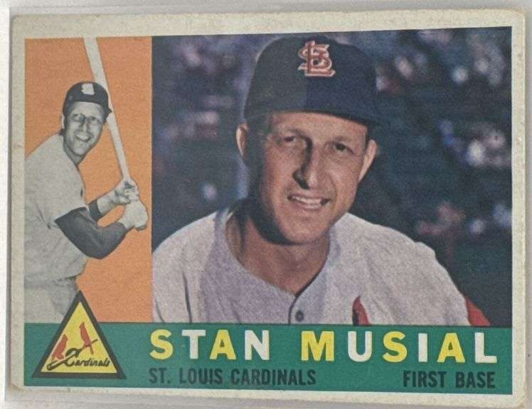 1960 Stan Musial Topps Baseball Card - Kraft Auction Service, LLC