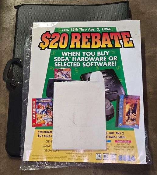 (J) Portfolio carrier (32"x24"), a Batmobile piñata, and Sega ...