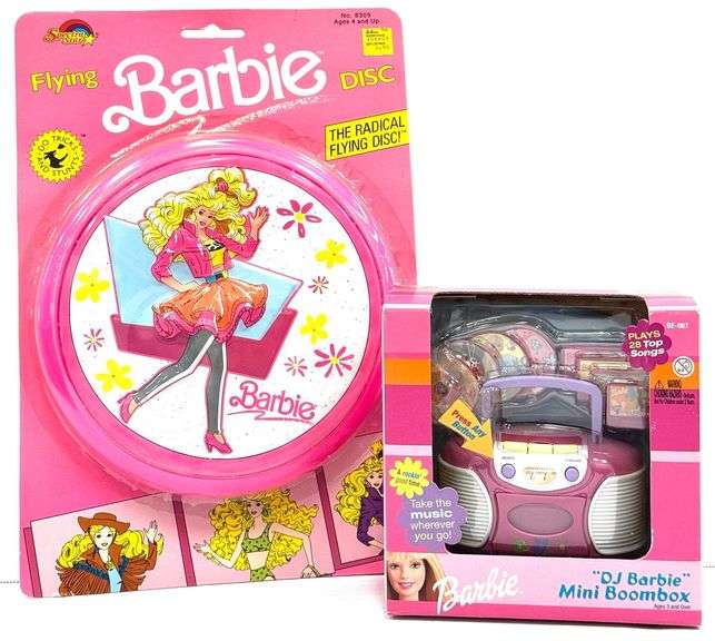 2002 DJ Barbie Mini Boombox & 1990 Barbie Flying Disc - Kraft Auction ...
