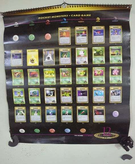 (J) Pocket Monsters Card Game. Monthly Calendar With the Days to Play ...