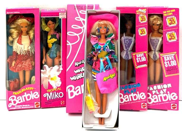 Barbie 1985 Tropical Miko Barbie Doll, (2) 1990 Fashion Barbie Dolls ...