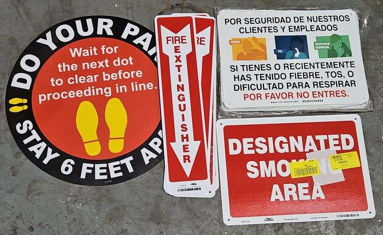 Safety Signs including Fire Extinguisher Signs and Designated Smoking ...