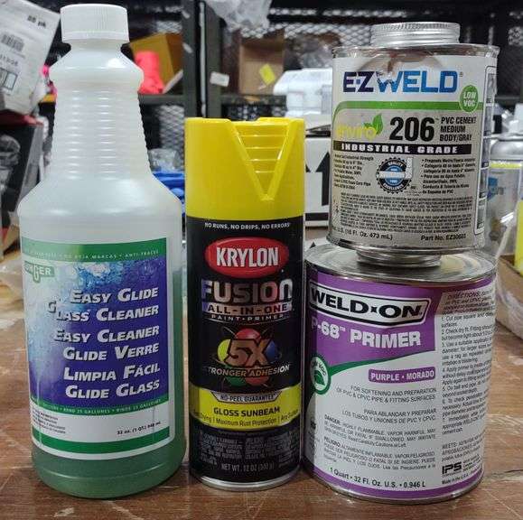 Unger Glass Cleaner, Primers, & PVC Cement - Kraft Auction Service, LLC