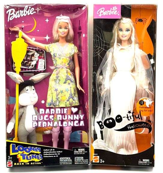Barbie 2003 Looney Tunes Barbie, 2004 Boo-tiful Halloween Barbie Doll ...