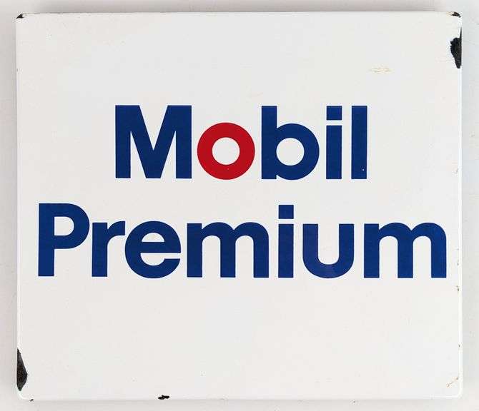 Vintage SSP Mobil Premium Gas Pump Plate Sign - Kraft Auction Service, LLC