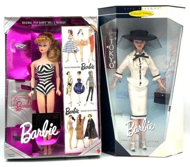 Barbie 1993 35th Anniversary Original 1959 Barbie Doll & Package, 1998 ...