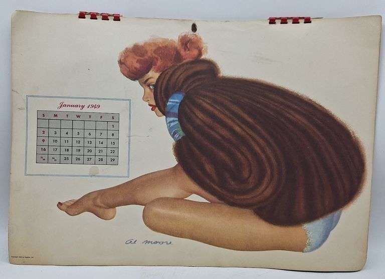 (QR) Al Moore complete original pin-up calendar copyright by: Esquire ...