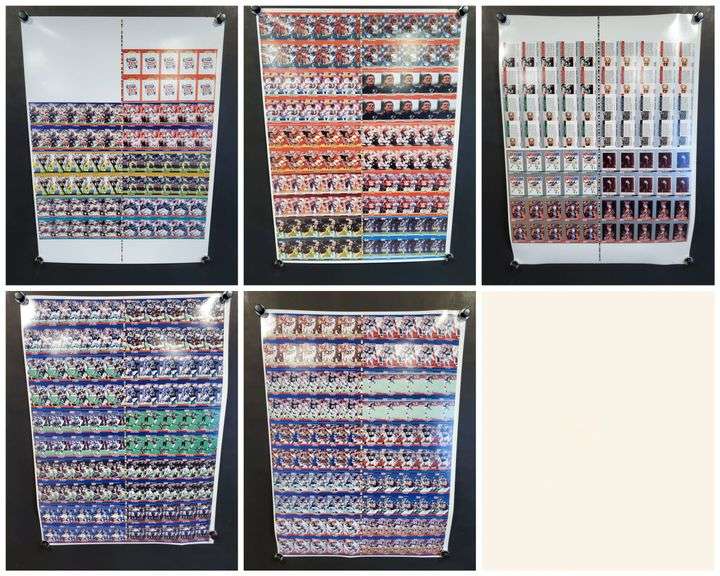 5 Pro Set 1990 Football Trading Cards Uncut Sheets, 450 Cards, Mario ...