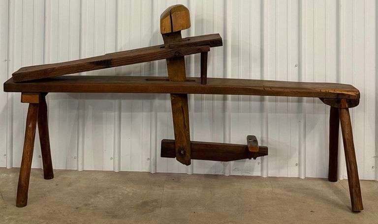 Antique Primitive Wooden Shaving Horse/Bench - Kraft Auction Service, LLC