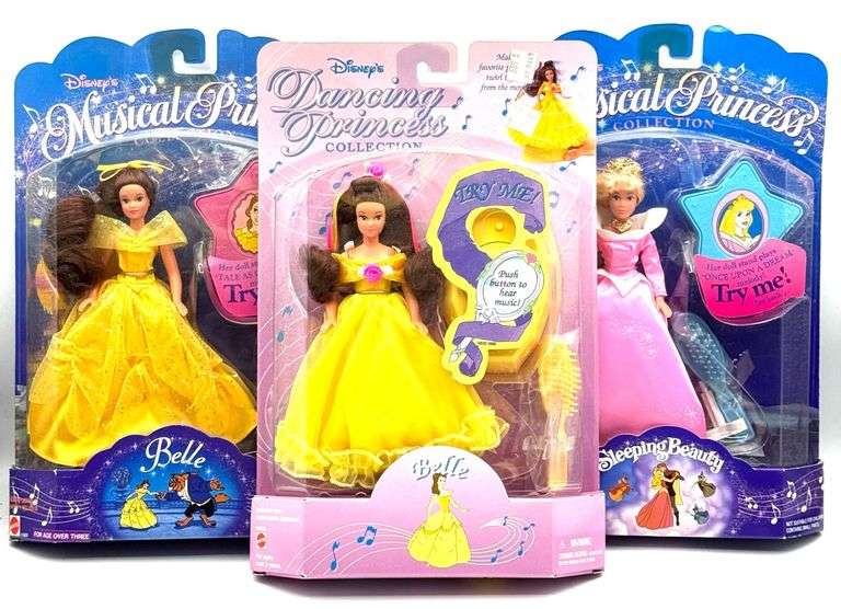 (3) Mattel Disney's 1996 Dancing Princess Collection Belle, 1994 Disney ...