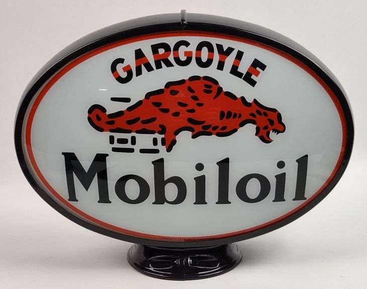 Contemporary Gargoyle Mobiloil Gas Pump Globe w/ Glass Lenses ...