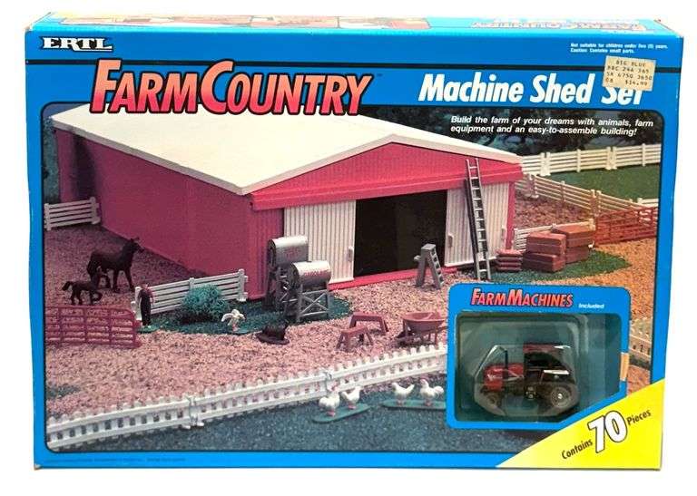1990 ERTL Farm Country Machine Shed Set in Box - Kraft Auction Service, LLC
