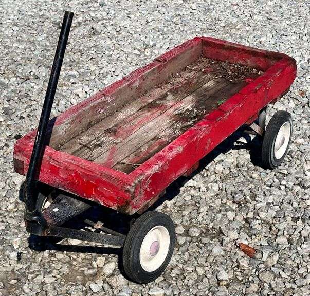 (AA) Wooden Pull Behind Wagon - Kraft Auction Service, LLC