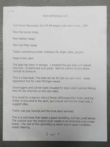 (AV)1994 24' Wellcraft Eclipse 236SC Boat And Karavan Classics Trailer ...