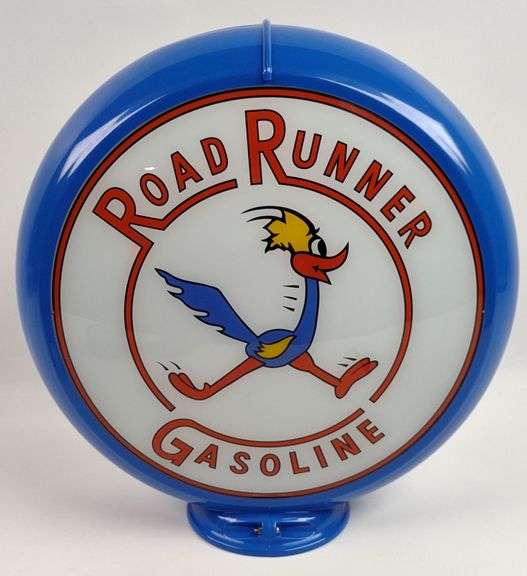 Contemporary Road Runner Gasoline Gas Pump Globe w/ Glass Lenses ...
