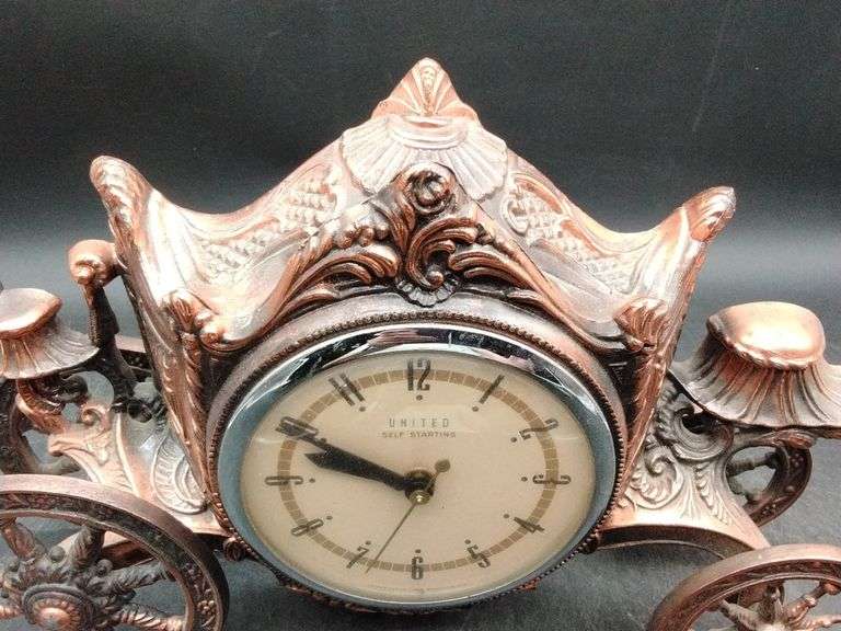 (D) Vintage United Self Starting Eletric Clock . Stage Coach Designed ...