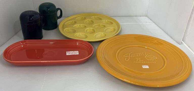(G) 5 Pieces Fiesta Ware Including A 75th Anniversary Plate - Kraft ...