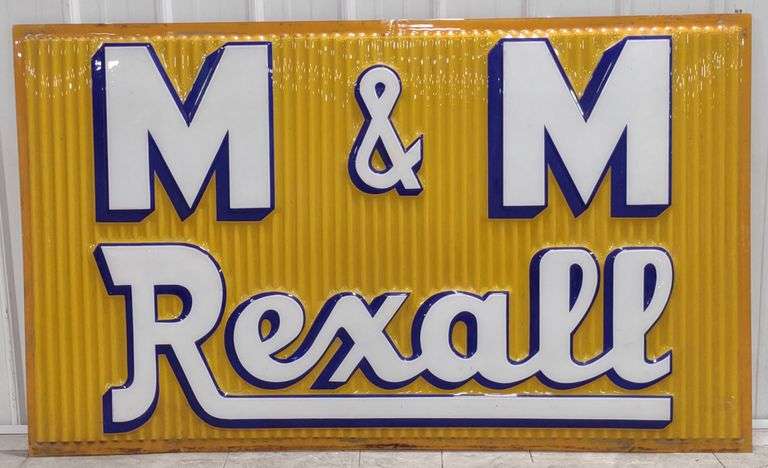 6ft Vintage M&M Rexall Drugstore Embossed Lexan Advertising Sign ...