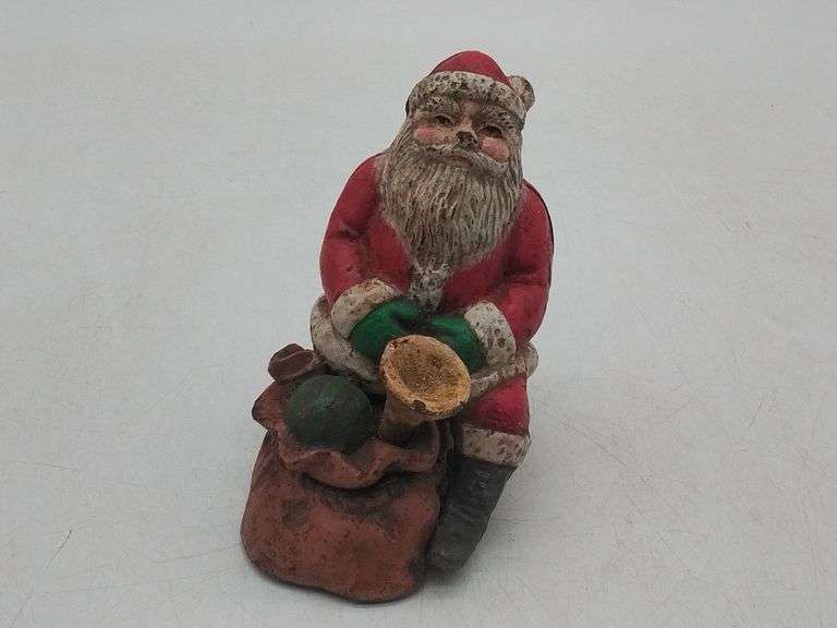 (A) Die Cast Iron Santa Claus On Sleigh With Raindeer 13.5 " Long ...