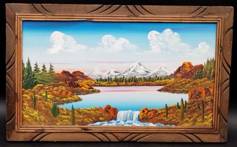 (ST) West American View with Mountains in the Background Painted by ...