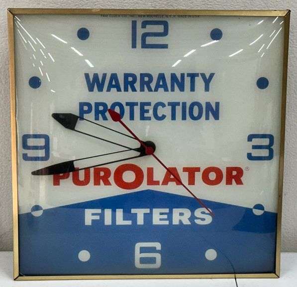 (AW) PAM Co. Electric Purolator Oil Filters Lighted Wall Clock - Kraft ...