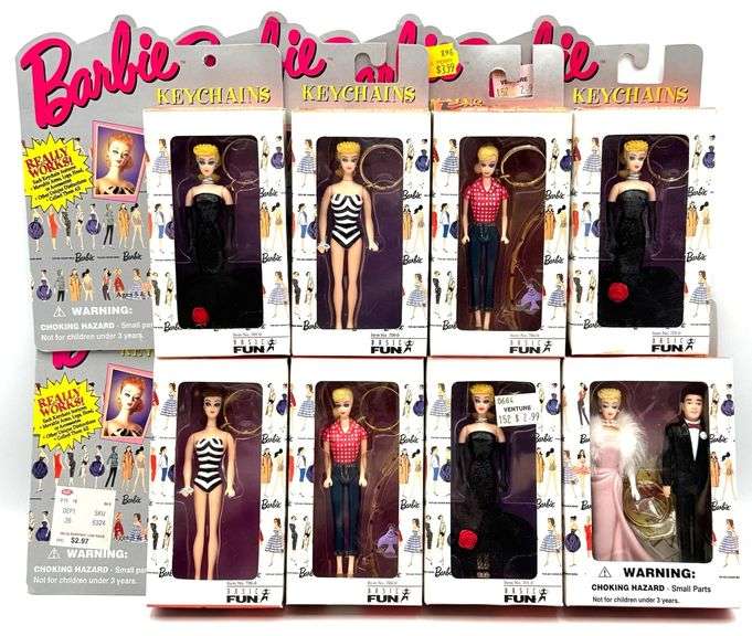 1995-96 Barbie Basic Fun Keychains In Original Boxes - Kraft Auction ...