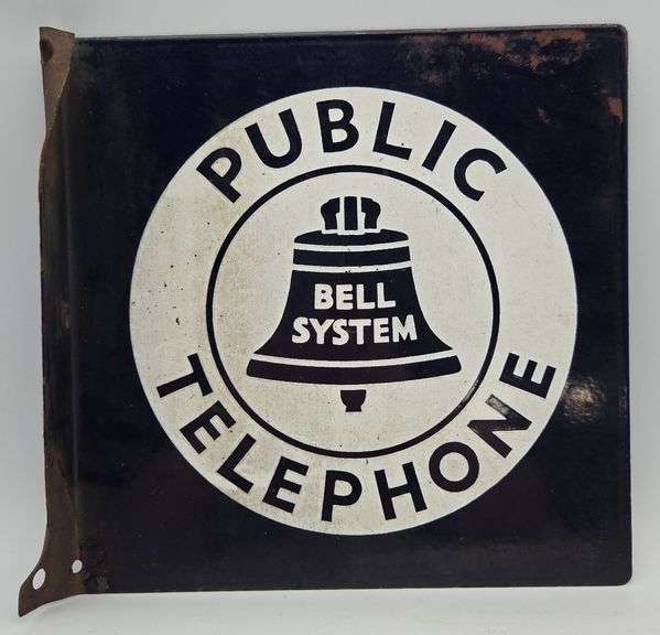 (KC) Vintage Porcelain Bell System Public Telephone Sign - Kraft ...