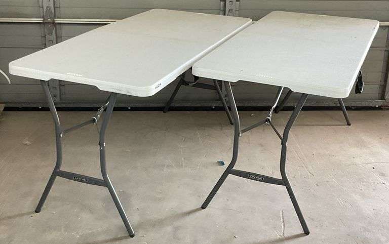 (JJ) Lifetime 5 Foot Folding Tables - Kraft Auction Service, LLC