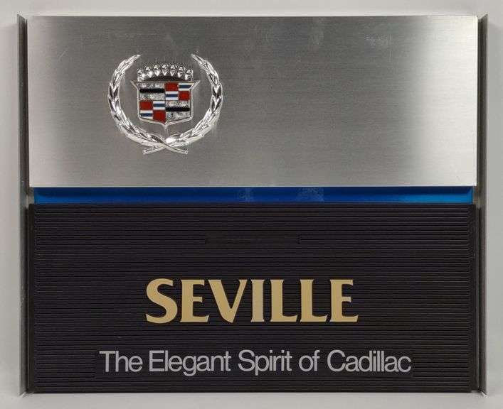 Vintage Cadillac Seville Metal Dealership Sign - Kraft Auction Service, LLC