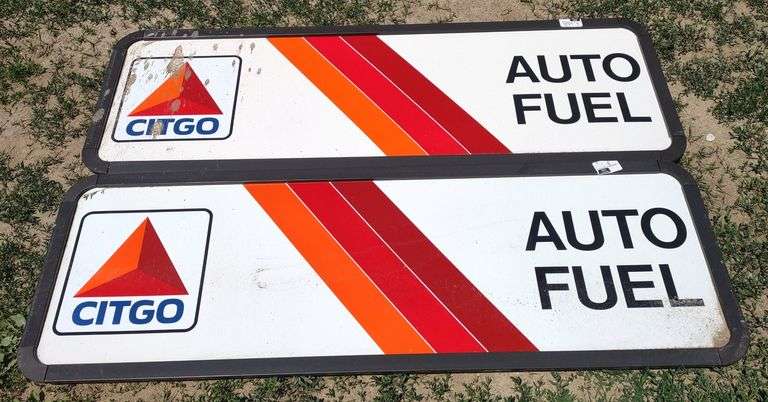 (P) Metal Citgo Auto Fuel Single Sided Signs - Kraft Auction Service, LLC