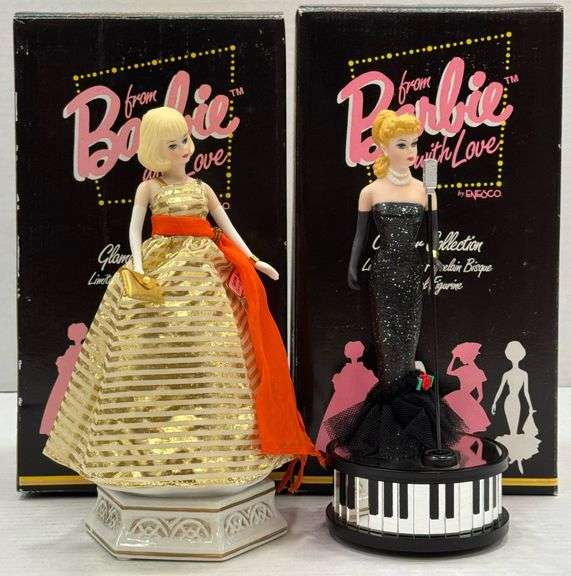 (2) Barbie 1993 Glamour Collection Limited Edition Porcelain Bisque ...